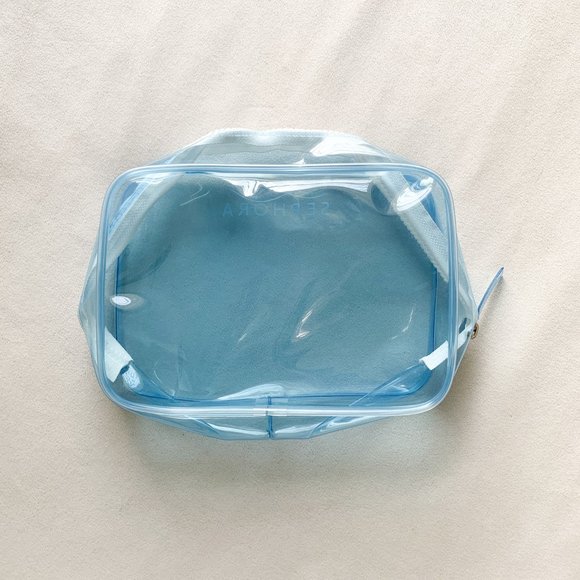 Sephora | Bags | Sephora Transparent Blue Zippered Makeup Pouch | Poshmark
